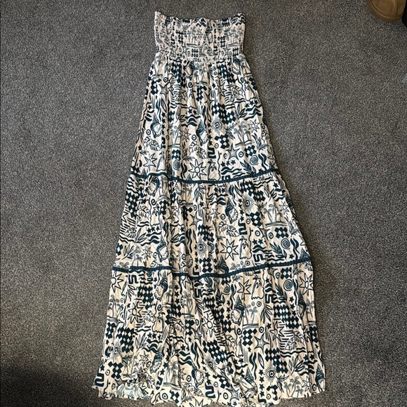 Shore | Skirts | Shore Blue And White Tiered Maxi Dress | Poshmark